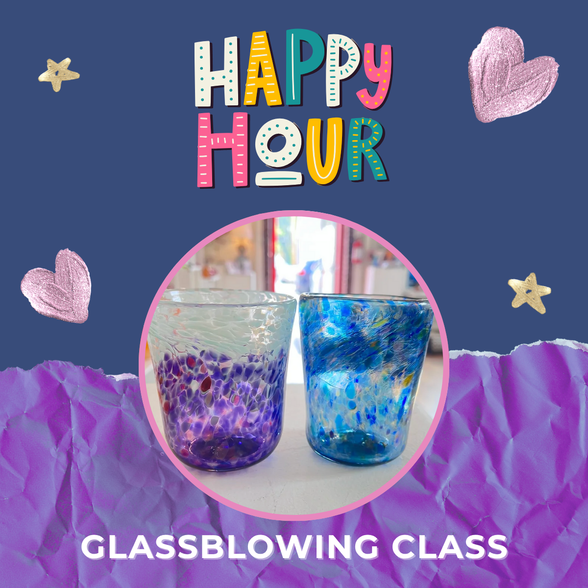 Happy Hour Glass Blowing Experience -Creative enjoyable & Fun Activity ...